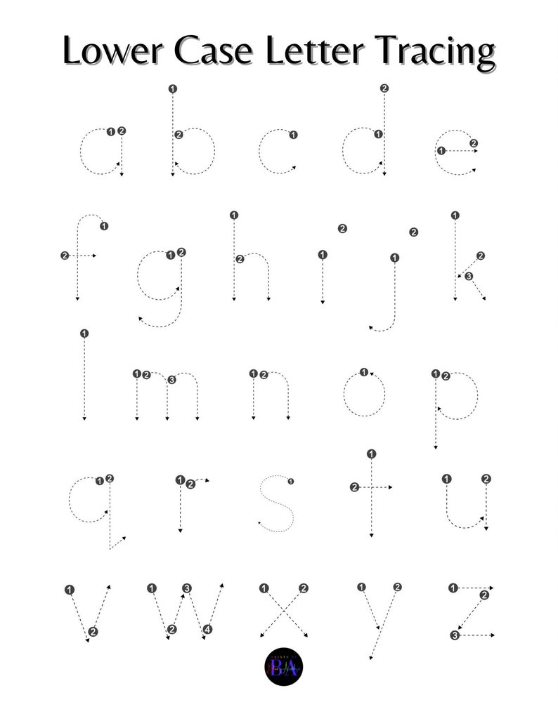 Letter Tracing - Lower Case - Etsy