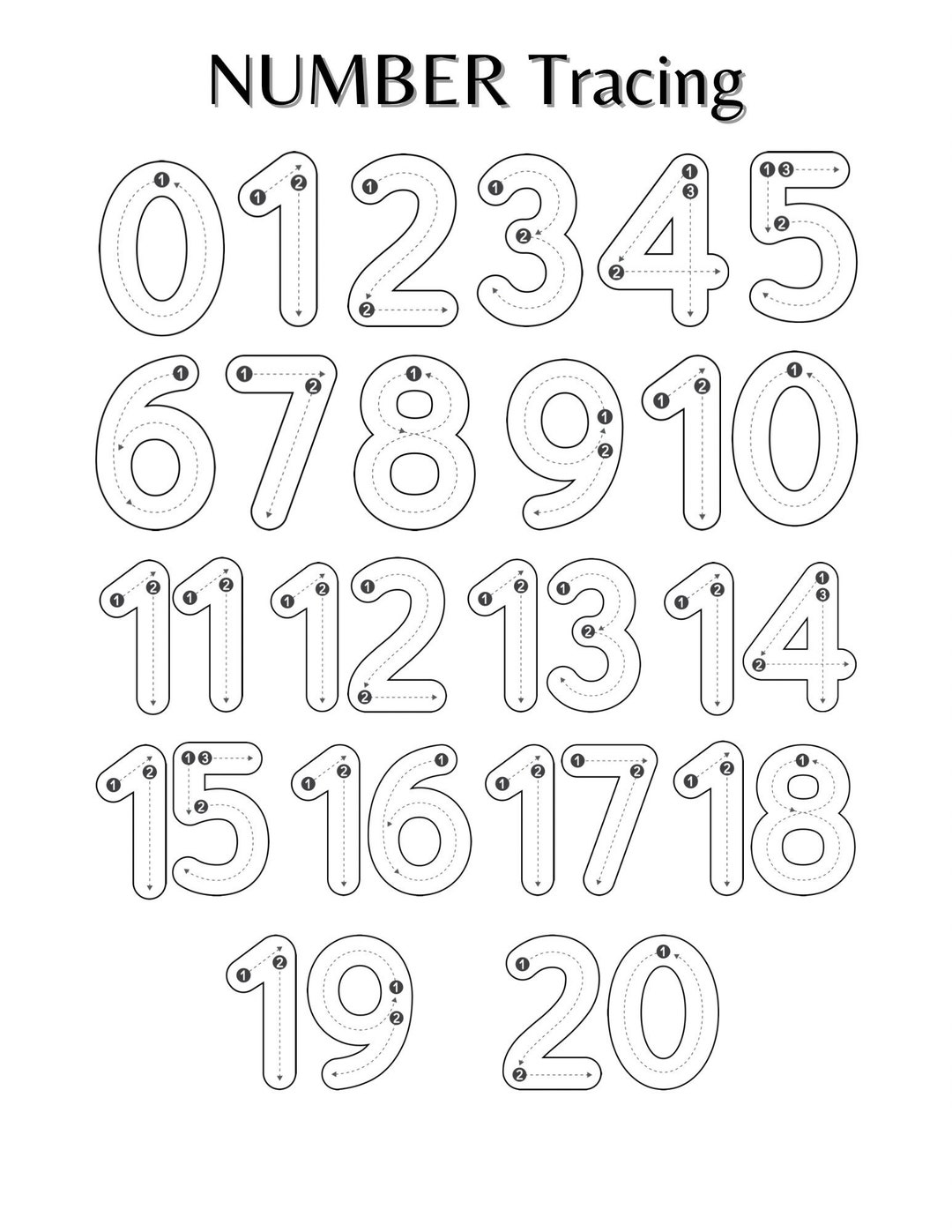 Number Tracing - Etsy