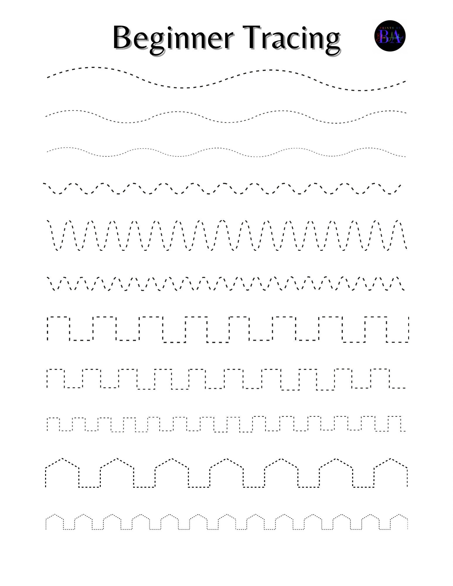 Beginner Tracing Pages - Etsy