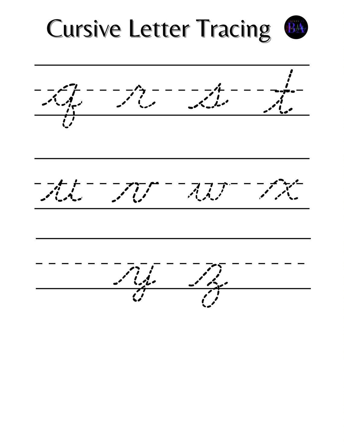Cursive Letter Tracing - Lower Case - Etsy Canada