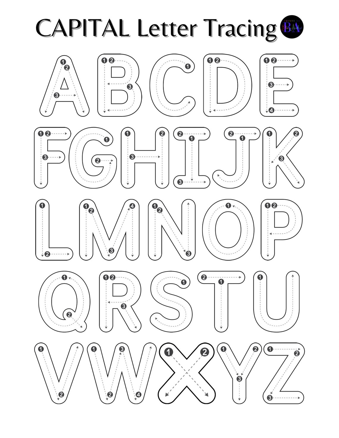Letter & Number Tracing Combo - Etsy