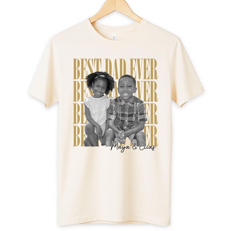 Personalized Dad Photo Shirt, Custom Fathers Day Gift, Kids Picture Tee ...