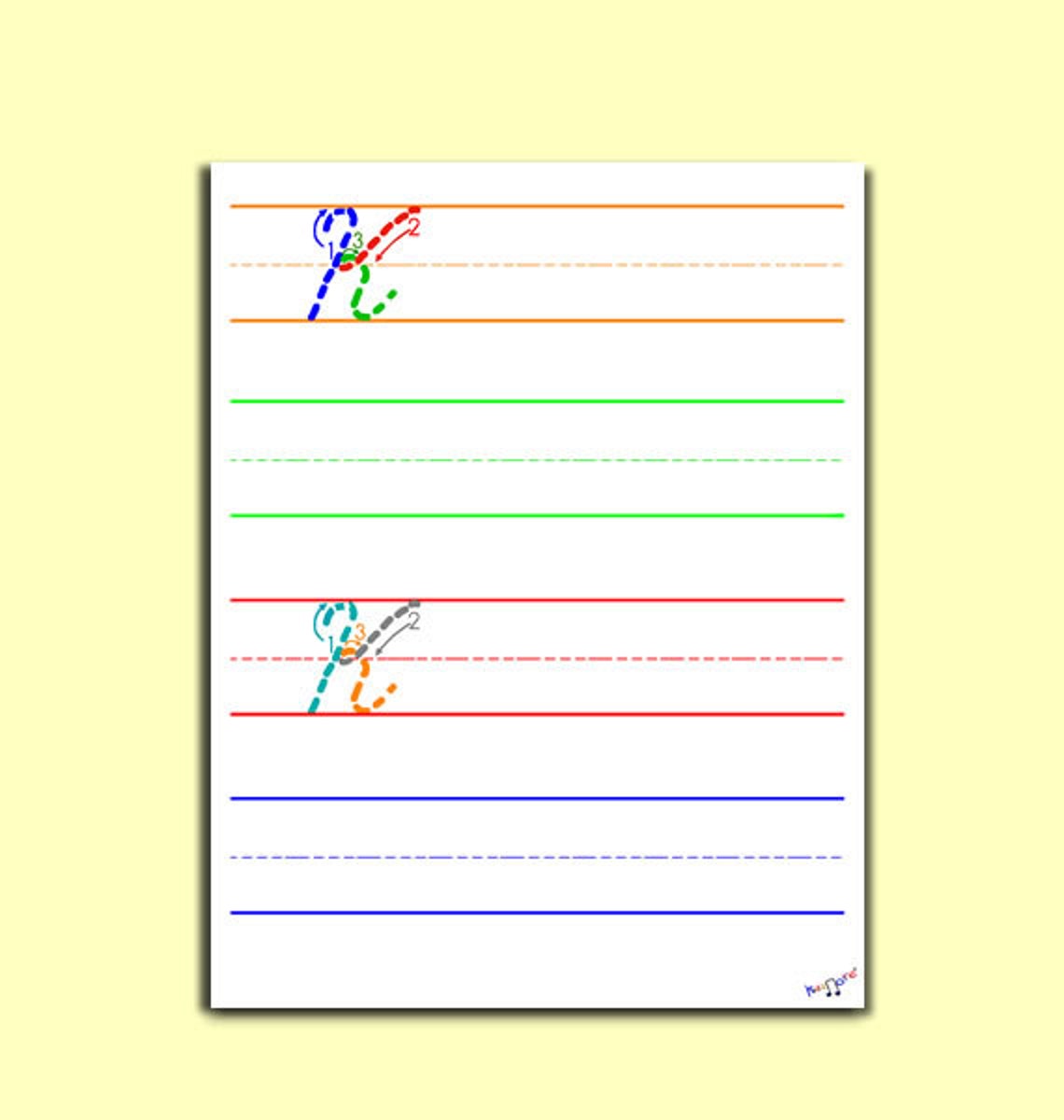 Cursive K Worksheet - Capital Cursive K, Lowercase Cursive K - Etsy