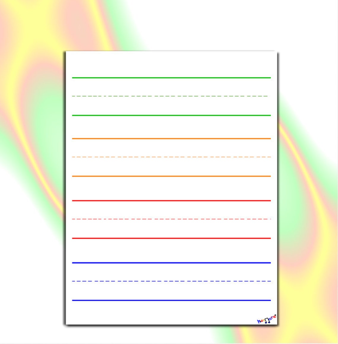 Preschool Writing Paper, Lined Paper for Kindergarten, Elementary ...
