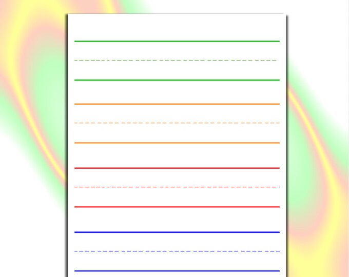 Preschool Writing Paper, Lined Paper for Kindergarten, Elementary ...