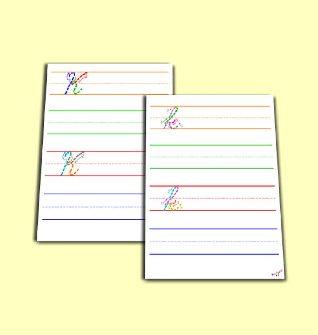 Cursive K Worksheet - Capital Cursive K, Lowercase Cursive K - Etsy