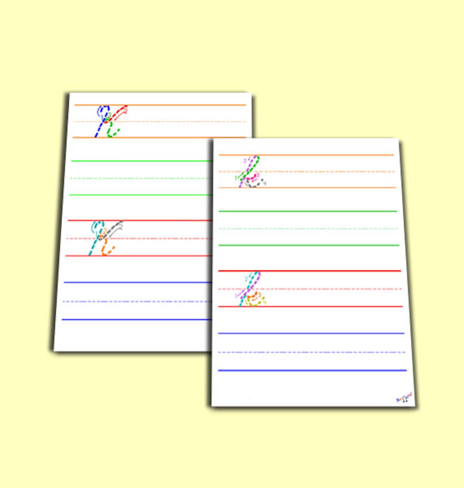Cursive K Worksheet - Capital Cursive K, Lowercase Cursive K - Etsy