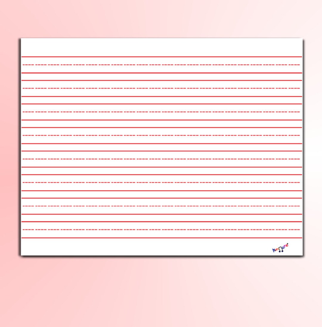 Kindergarten Lined Paper - Handwriting Practice, Educational Teaching ...