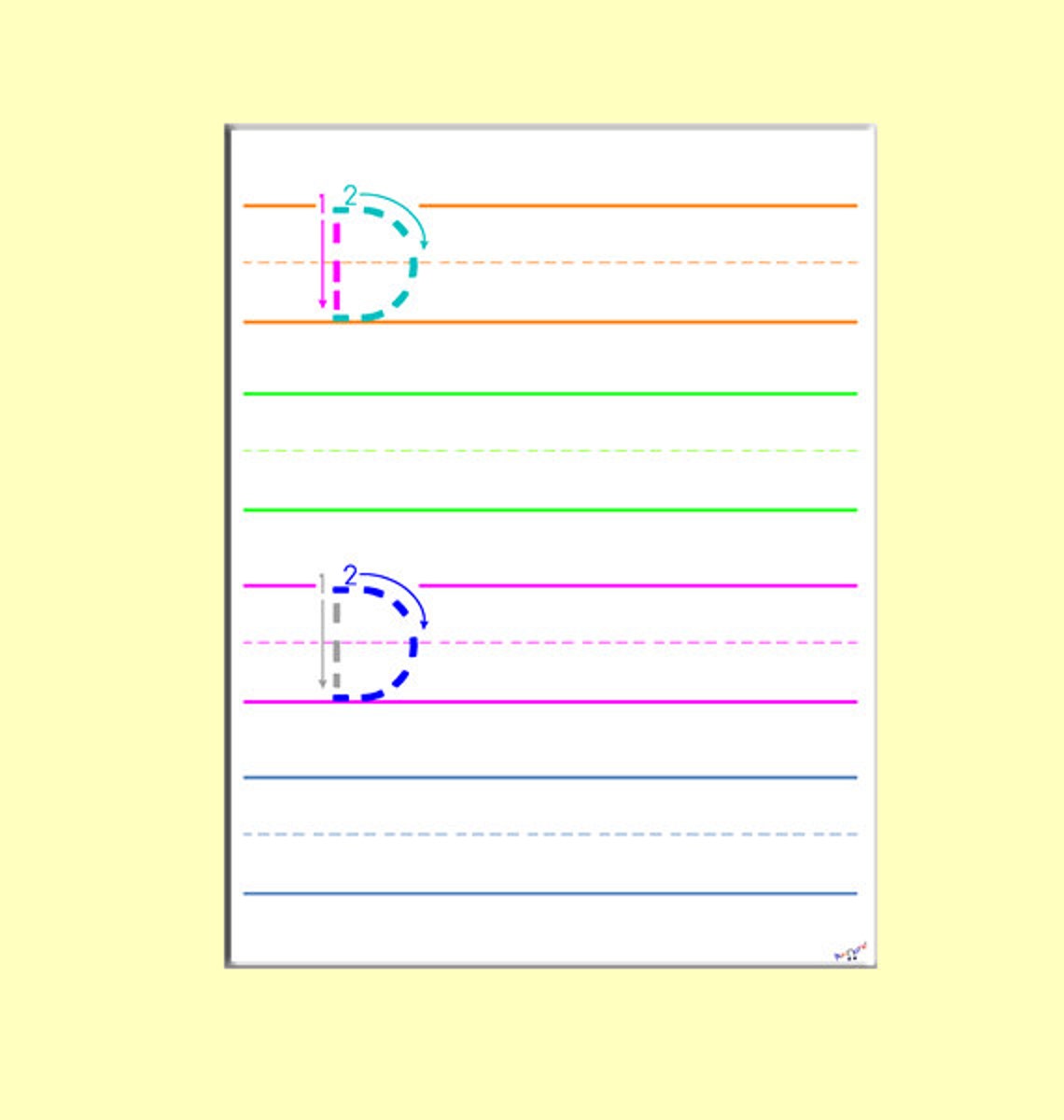 Letter D Worksheets Color Coded Traceable Letter D Practice Tracing ...