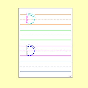 Letter D Worksheets Color Coded Traceable Letter D Practice Tracing ...