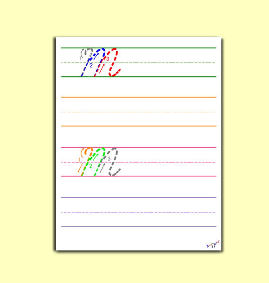 Cursive M Worksheet - Capital Cursive M, Lowercase Cursive M - Etsy