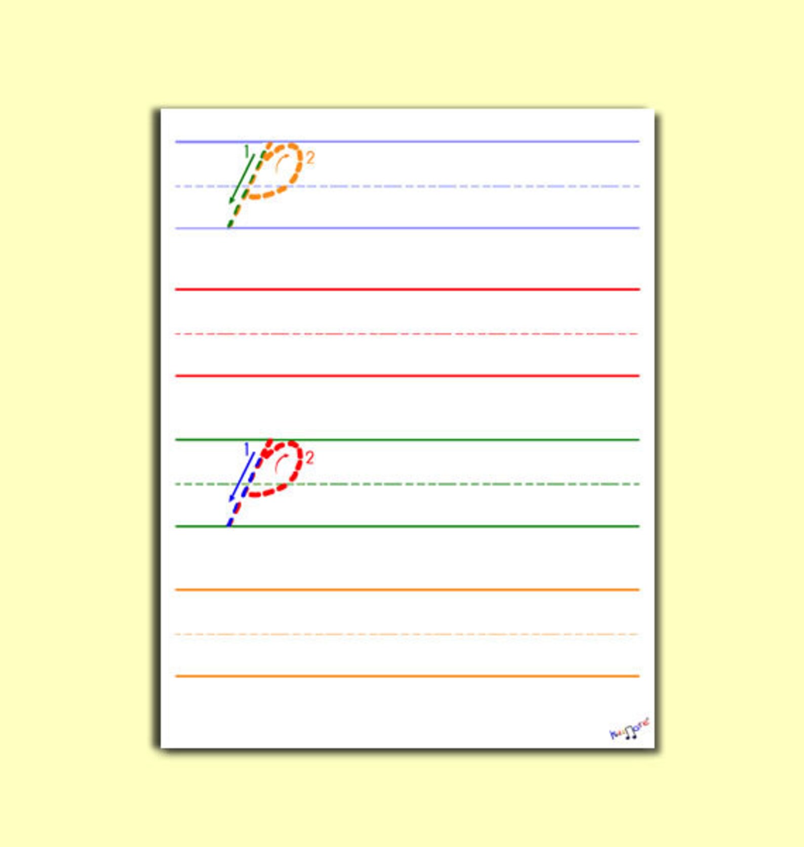 Cursive P Worksheet - Capital Cursive P, Lowercase Cursive P - Etsy