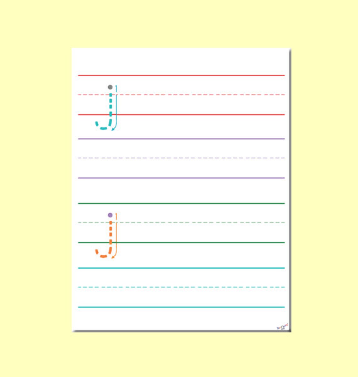 Letter J Worksheet Color Coded Traceable Letter J Practice Tracing ...