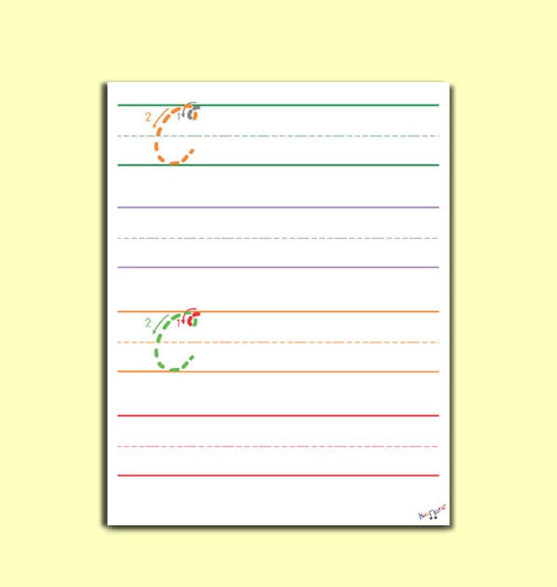 Cursive C Worksheet - Capital Cursive C, Lowercase Cursive C - Etsy