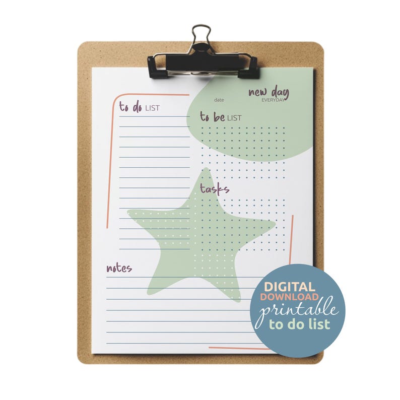 Printable to Do List and to Be Planner, Daily Productivity Sheet ...