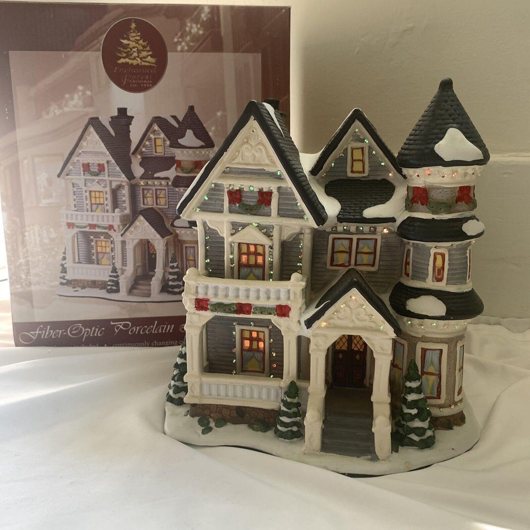 Lemax Enchanted Forest Victorian House 2003 Christmas Village Fiber ...