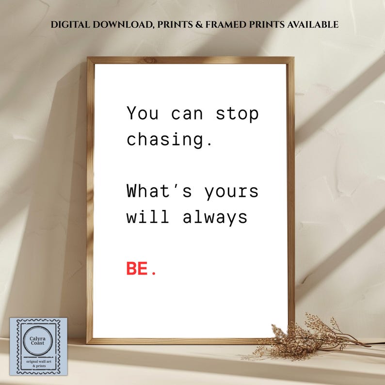 You Can Stop Chasing What's Yours Will Always Be | Manifestation Quote ...