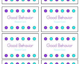 PDF: Good Behavior Punch Card | Reward Card for Kids - Etsy