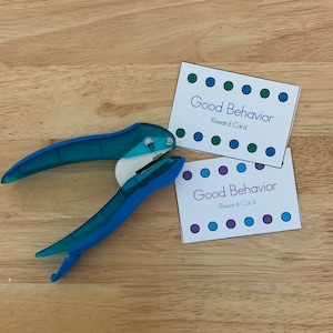 Good Behavior Reward Punch Card - GIRLS - Etsy