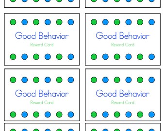PDF: Good Behavior Punch Card | Reward Card for Kids - Etsy