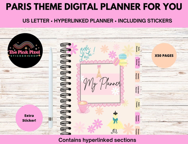 Digital Planner for Goodnotes and Notability Digital Planner in Pink ...