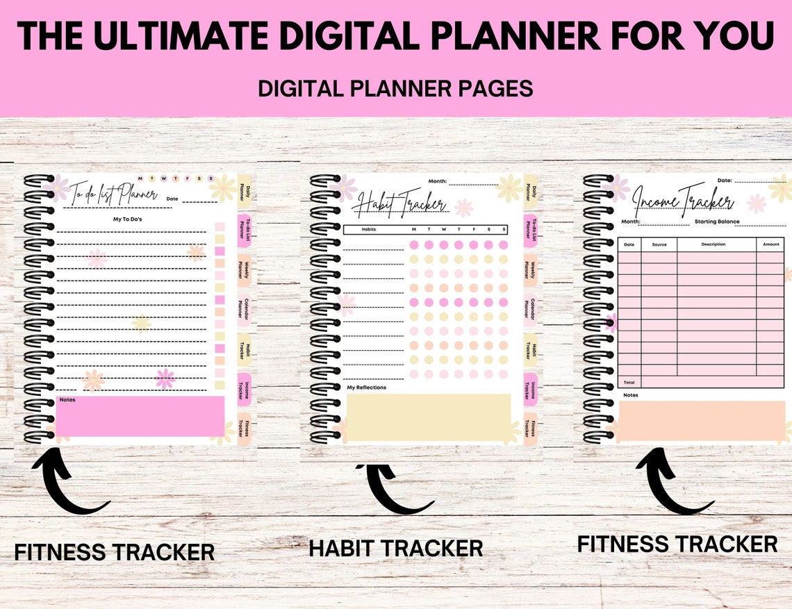 Digital Planner for Goodnotes and Notability Digital Planner in Pink ...