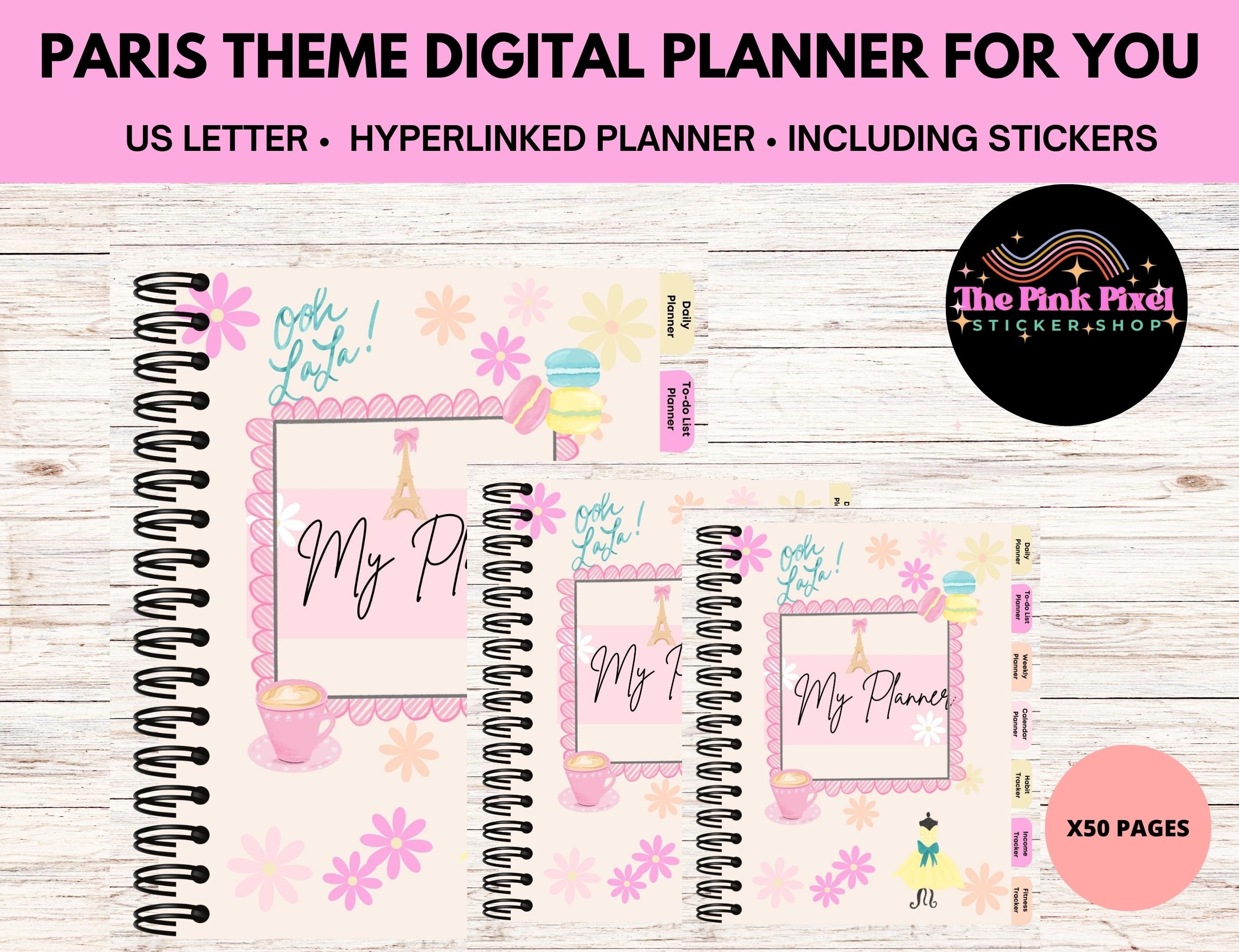Digital Planner for Goodnotes and Notability Digital Planner in Pink ...
