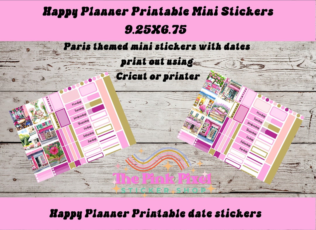 Happy Planner Printable Planner Stickers Featuring Paris Bookstore ...