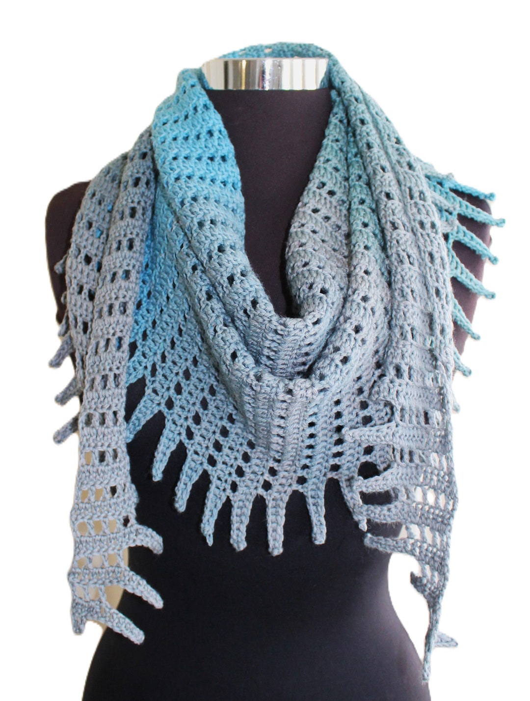 Crochet Pattern - Curling Fronds Shawl. - Etsy