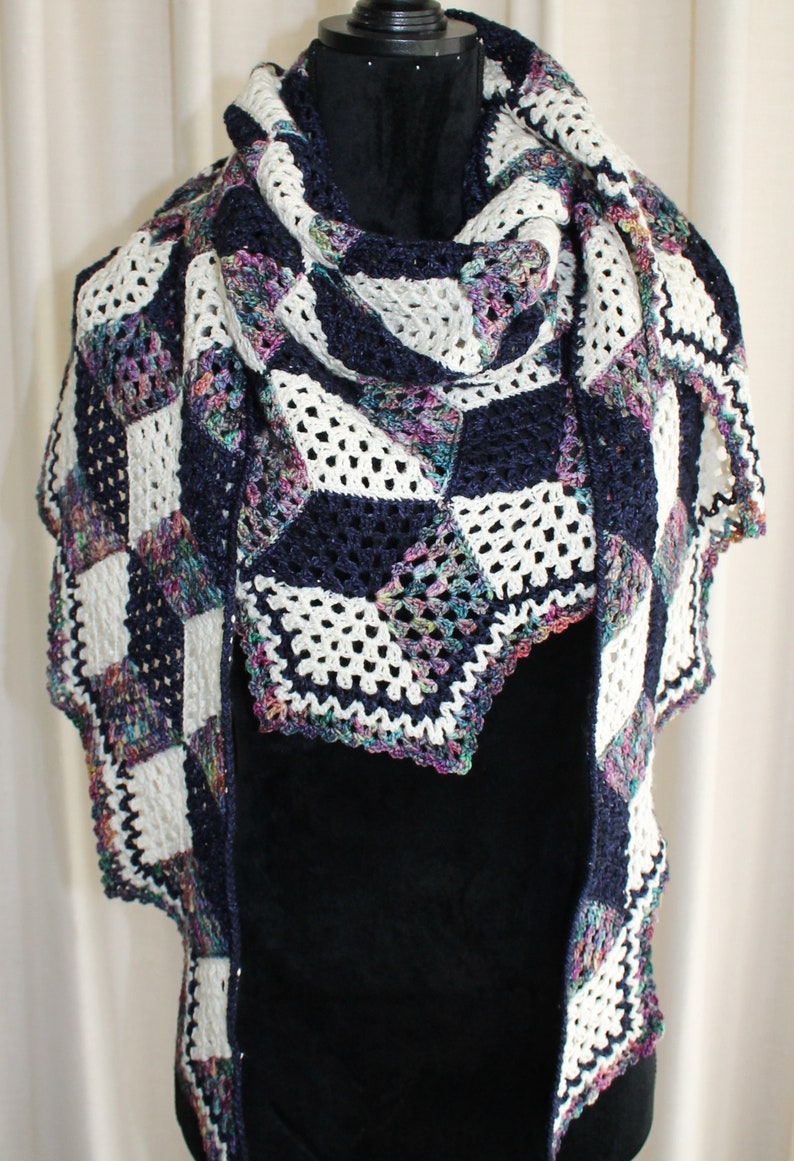 Crochet Pattern- Harlequin Shawl - Etsy