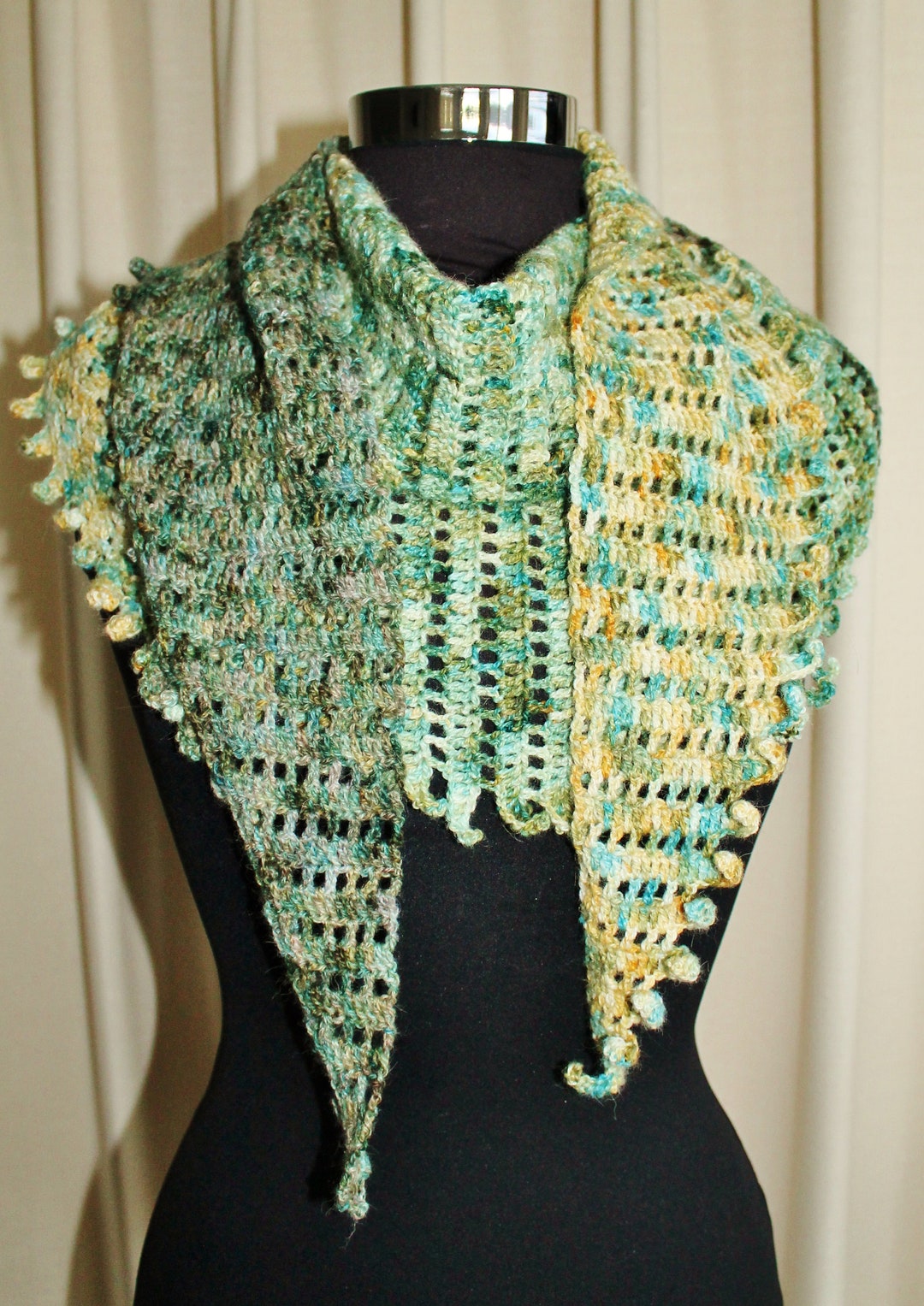 Crochet Pattern Curling Fronds Shawl. - Etsy