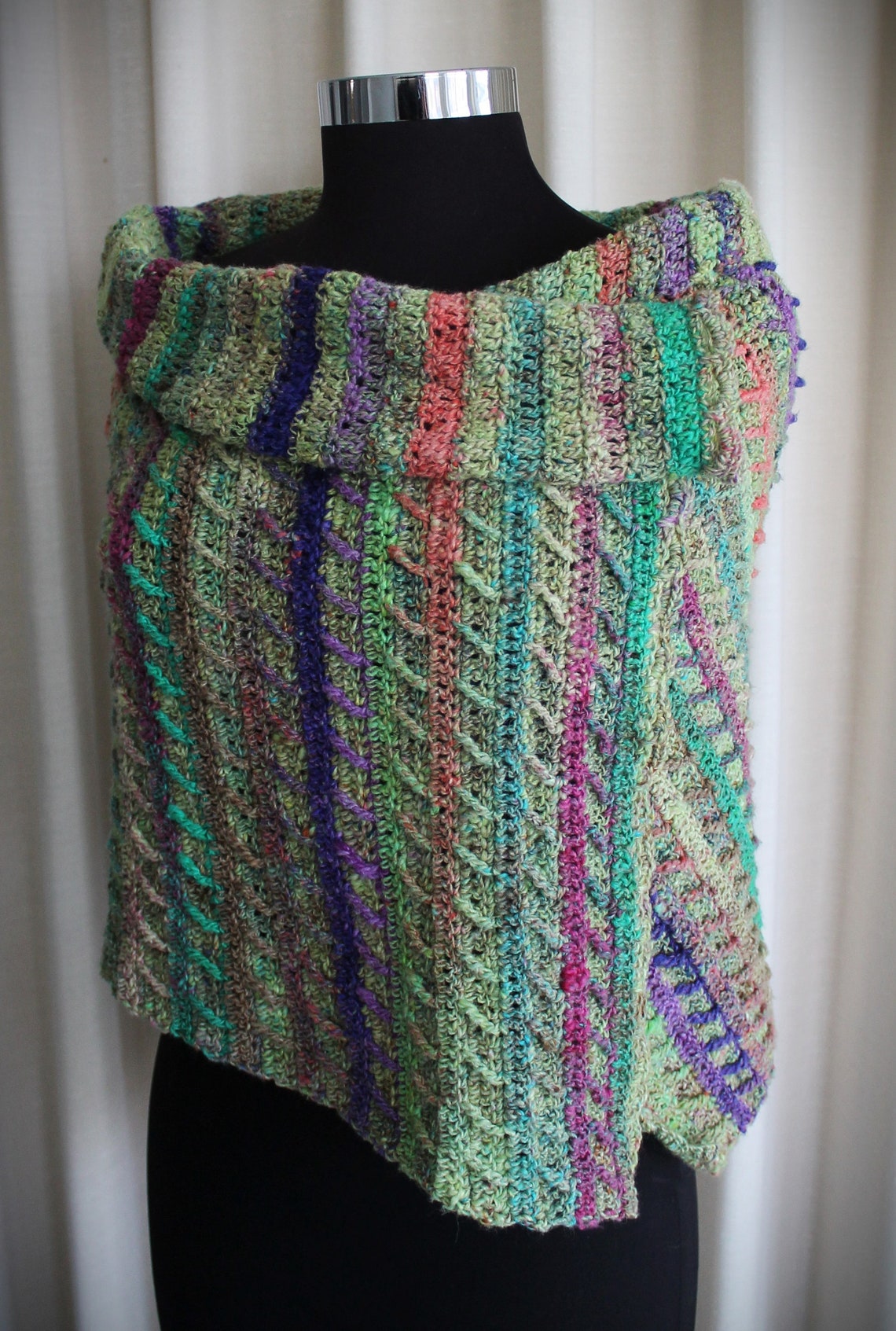 Crochet Pattern - Slanting Steps Crochet Wrap or Cowl - Etsy