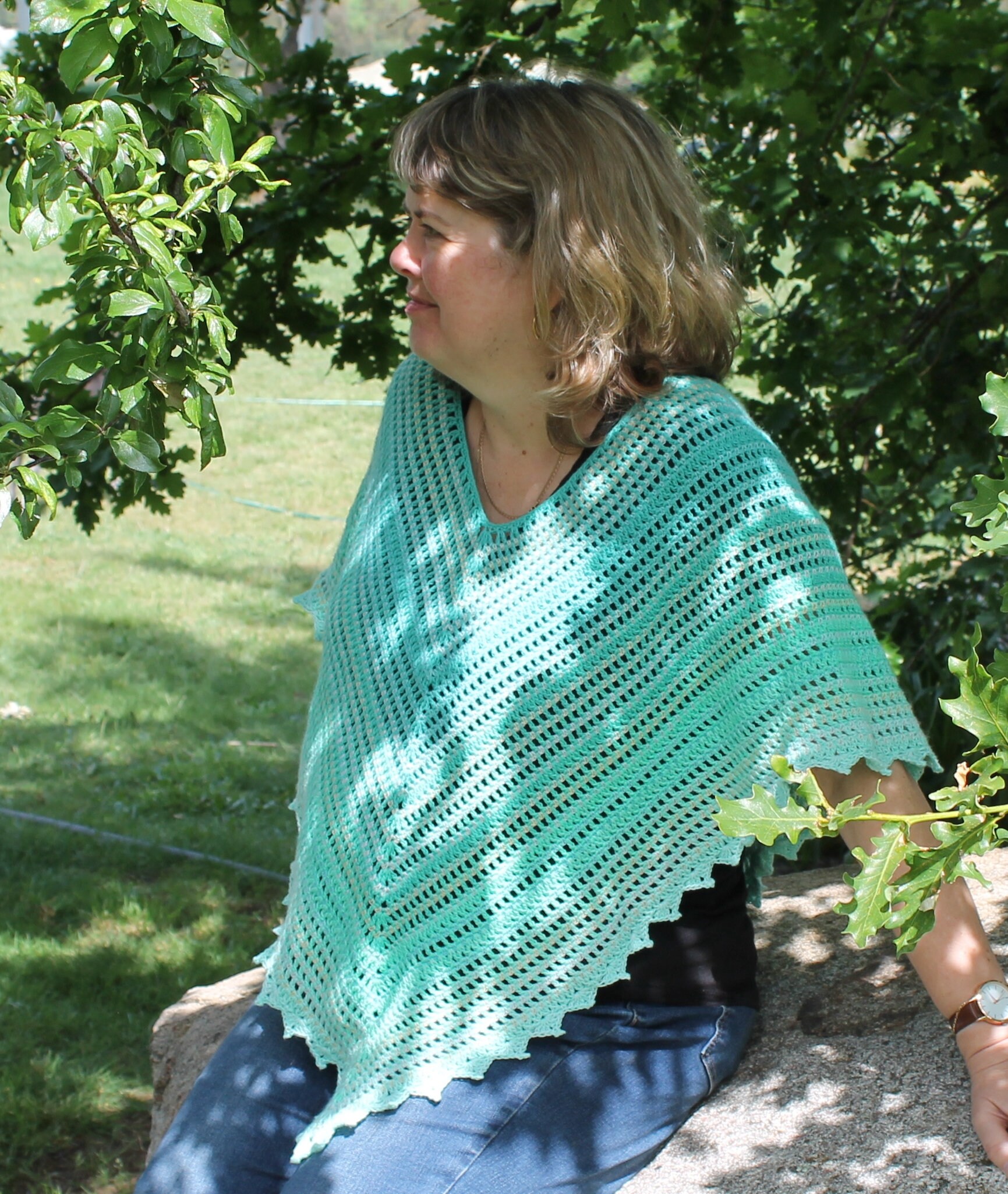 Crochet Pattern Summer Cotton Poncho. | Etsy