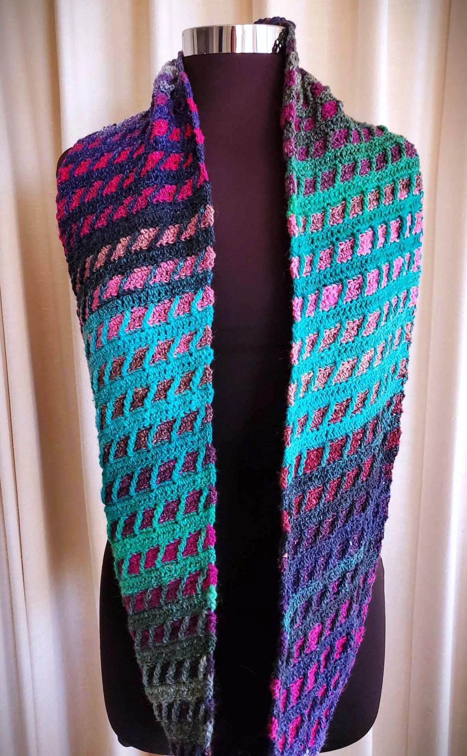 Crochet Pattern - Slanting Steps Crochet Wrap or Cowl - Etsy