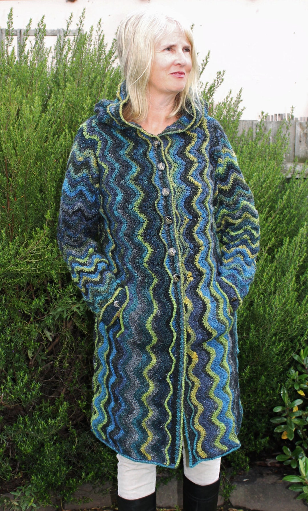 Crochet Pattern - Chevron Hooded Jacket - Etsy