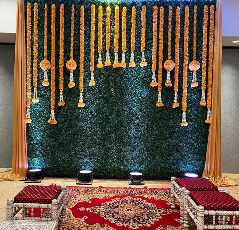 3 Feet Strings Artificial Marigold Flower Garlands 3 Pcs in Pack,laeo ...
