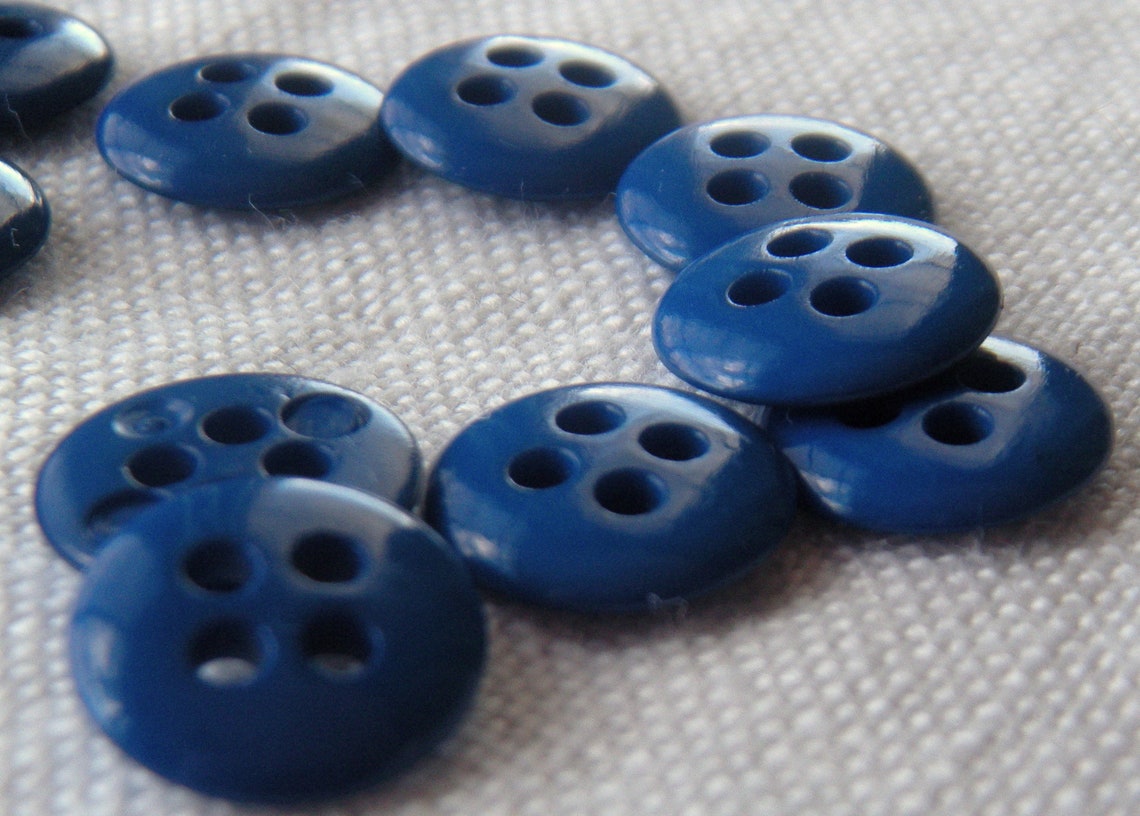 10 pequeños botones azules 11 mm brillante sin borde 4 | Etsy