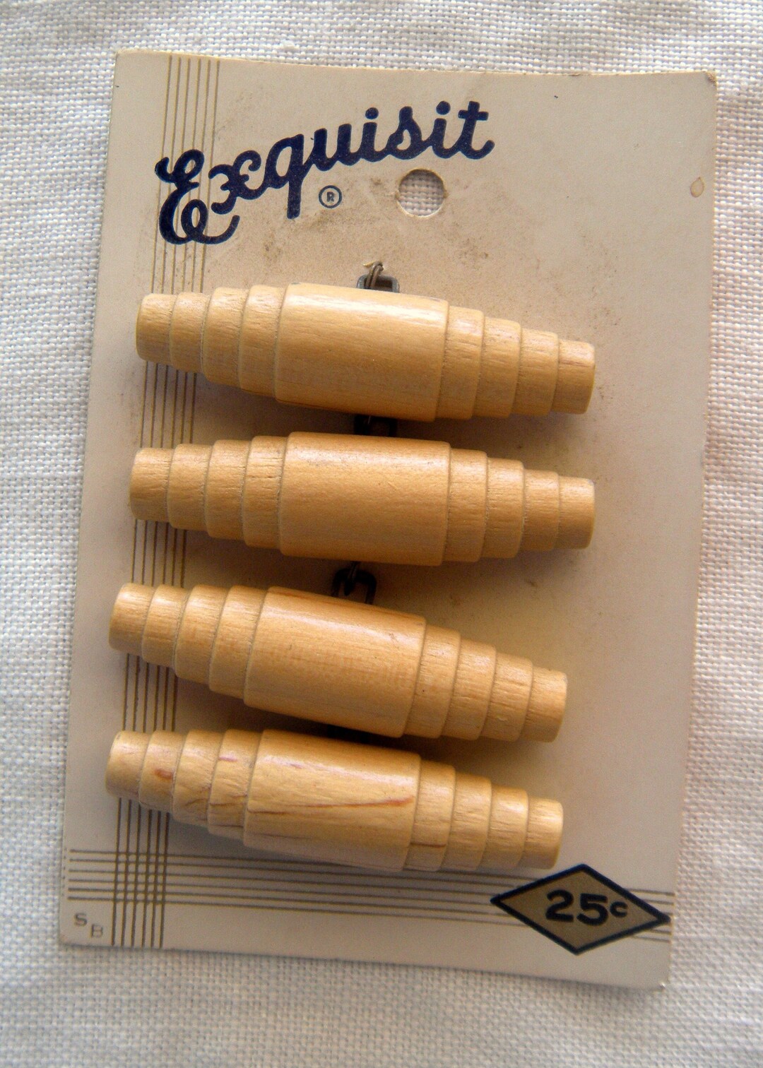 4 Blond Wood Graduated Toggle Buttons, 43 Mm Long, Classic Shape, Stair ...