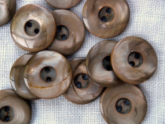 7 Taupe Brown MOP Shell Buttons 19 Mm Dyed Swirling | Etsy