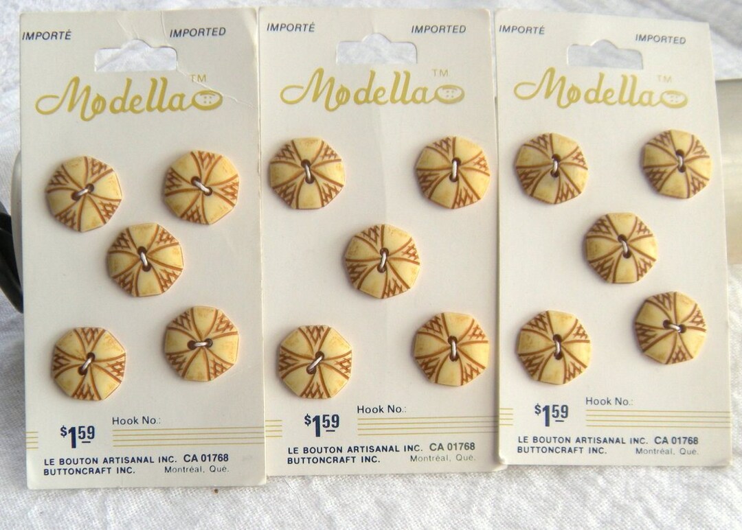 15 Eight Sided Faux Bone Buttons,15 Mm,tribal Brown Criss Cross ...