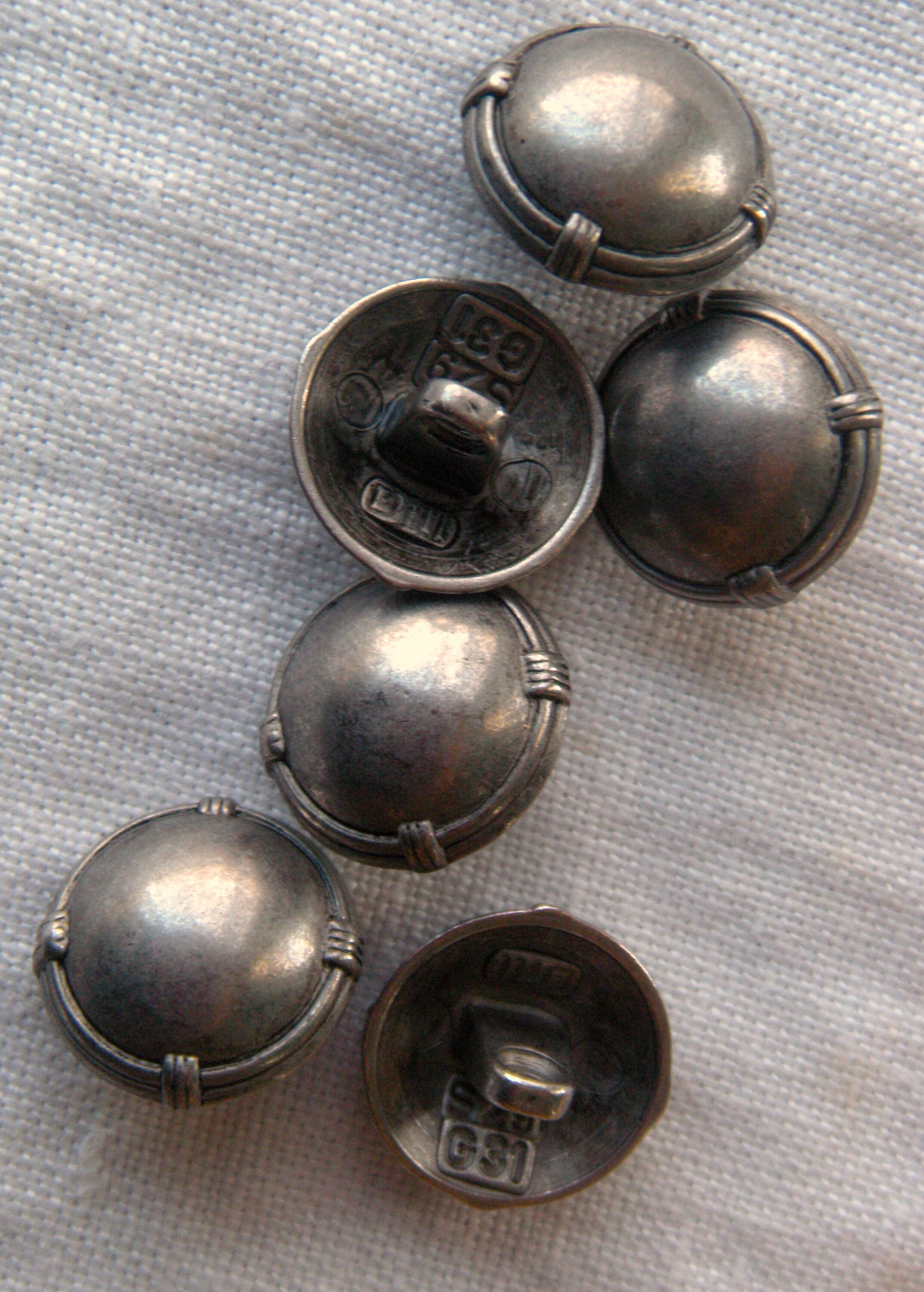 6 Domed Antiqued Tin Color Metal Buttons 18 mm Self Shank | Etsy