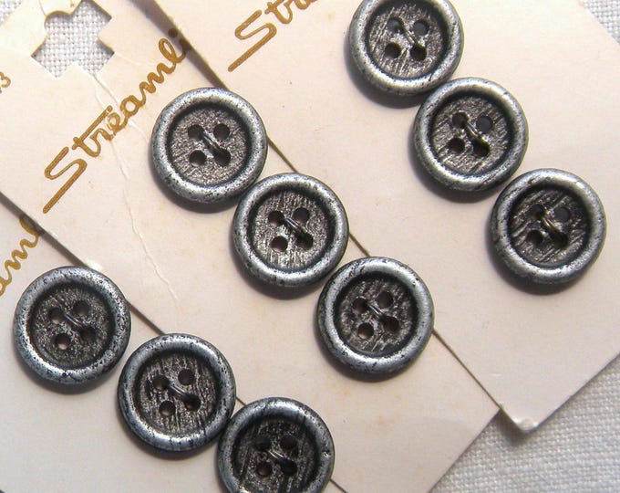 Bargain Streamline Mislabeled, 9 Antiqued Silver Buttons, 16 Mm (5/8 ...