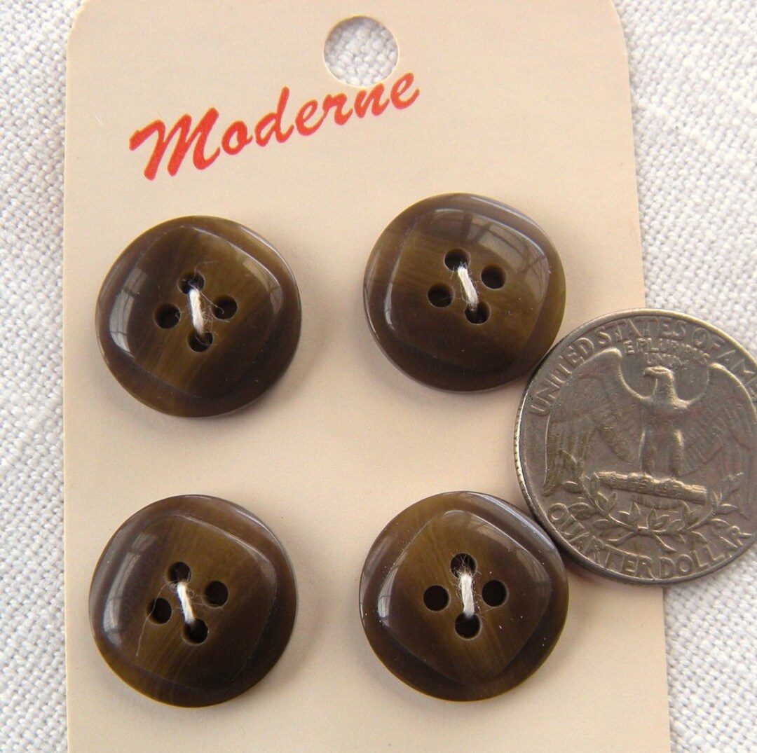8 Round With Raised Square Center 18 Mm 3/4 Buttons, Glossy Swirled ...