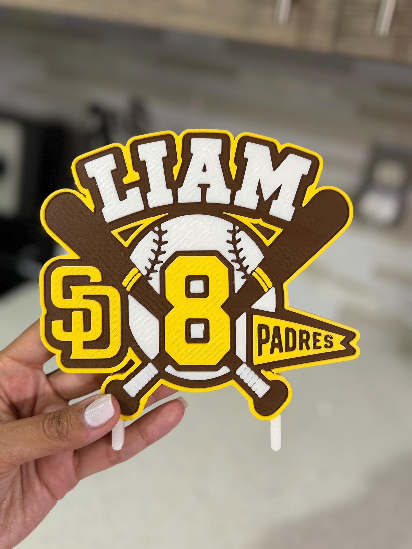 Custom Baseball Cake Topper | Personalized Name Number | Sports ...