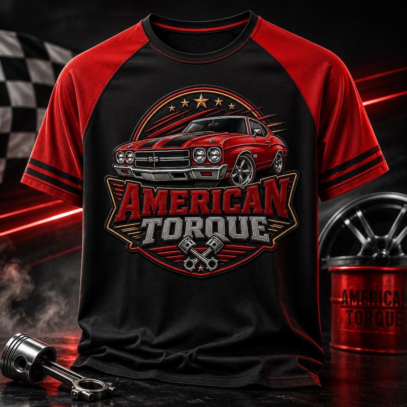 American Torque Muscle Car Badge PNG, Vintage 3D Embossed Logo (digital ...