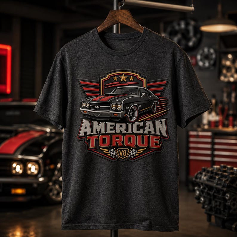 American Torque Muscle Car Badge PNG, Vintage 3D Embossed Logo (digital ...
