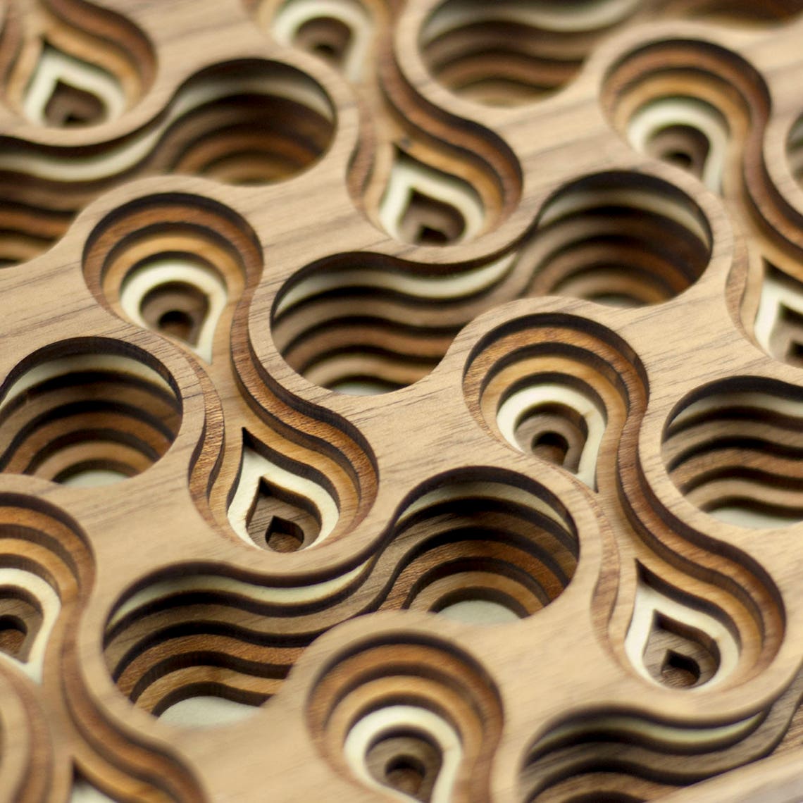 Layered 3D Wood Art - "cell Division" - Version A - Unique Laser Cut ...