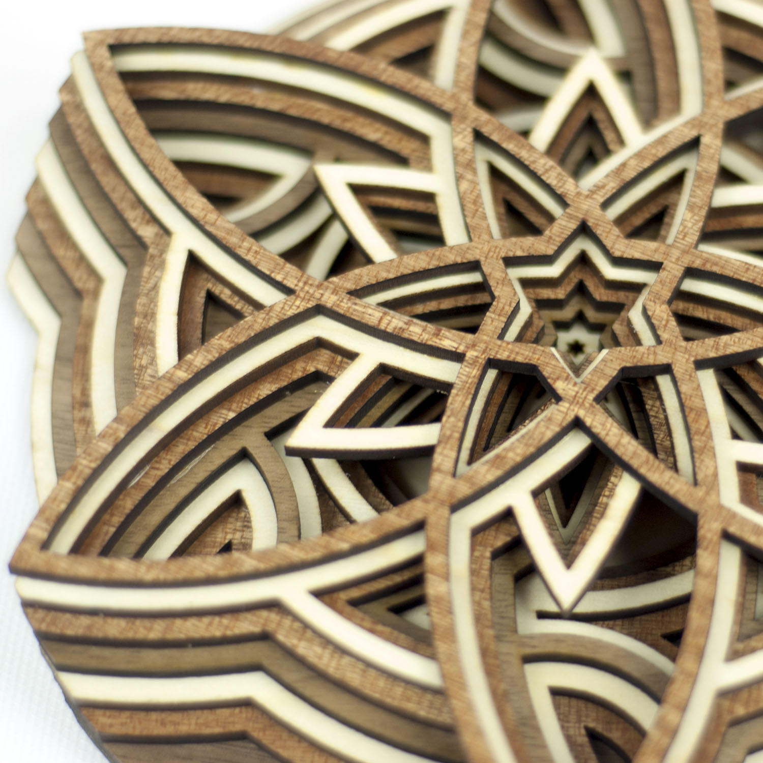 Layered 3D Wood Art The Pinwheel Version F | Etsy