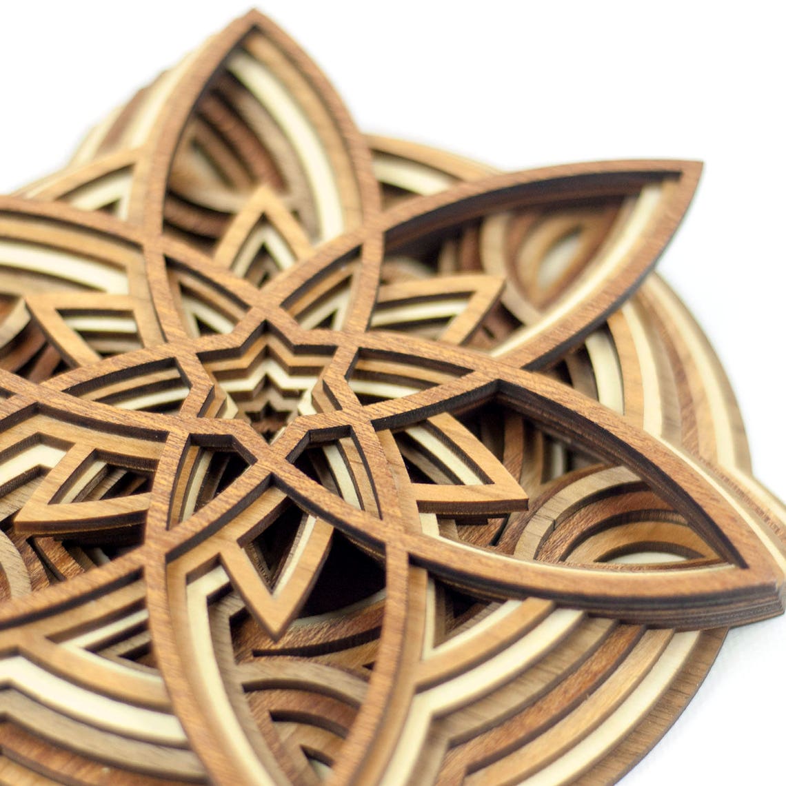 Layered 3D Wood Art the Pinwheel Version B | Etsy