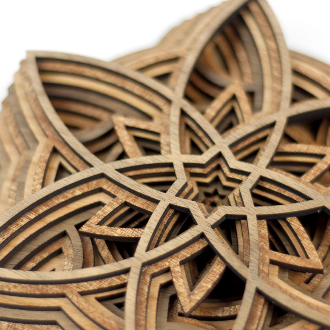 Layered 3D Wood Art the Pinwheel Version D - Etsy